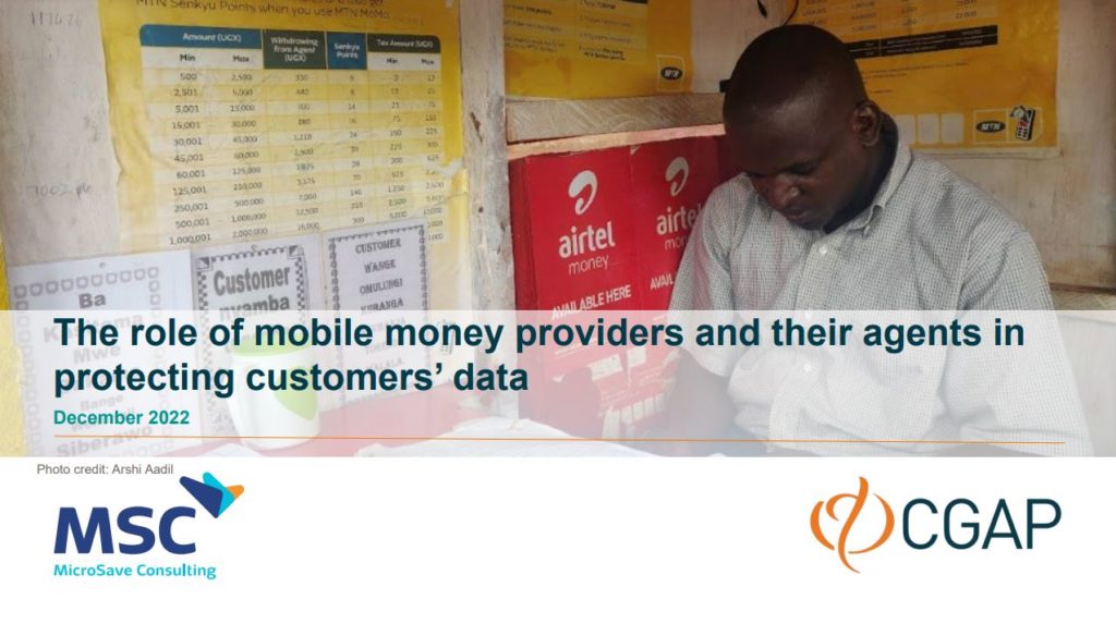 The role of mobile money providers and their agents in protecting ...
